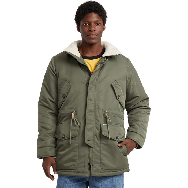 Guess Ανδρικό Μπουφάν Χειμωνιάτικο Παρκά Πράσινο M5BL10WHAA2-G8EV ...