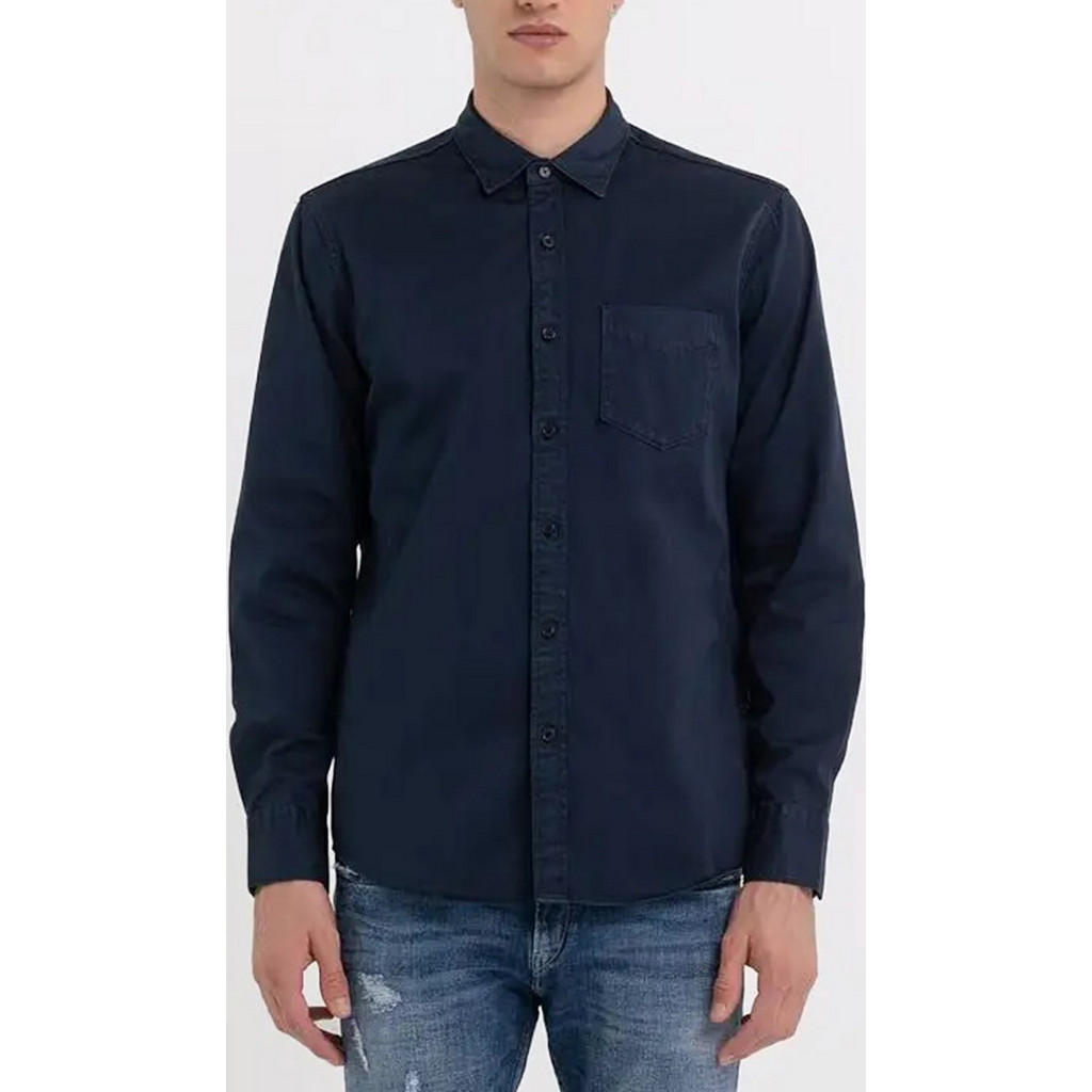 Replay Ανδρικό Πουκάμισο Μακρυμάνικο Μαύρο M4106.000.84762G-971 ...