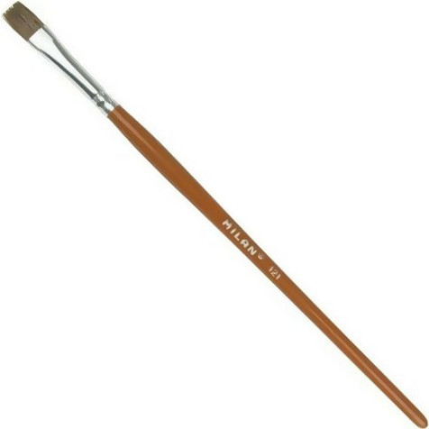 Milan 121 Πινέλο Ζωγραφικής No14 Πλακέ με Φυσική Τρίχα 0412114 ...