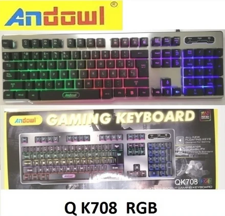 Andowl QK-708 Gaming Πληκτρολόγιο RGB Silver | BestPrice.gr