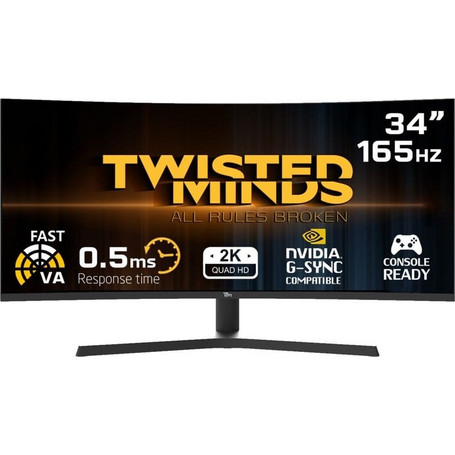 Twisted Minds Eclipse Pro Ultrawide VA HDR Curved Gaming Monitor 34 ...