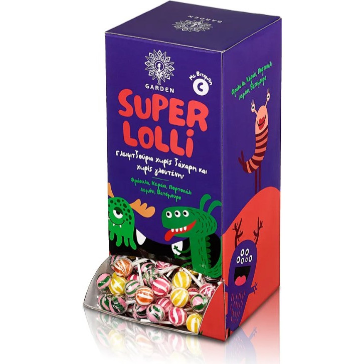 Garden Super Lolly Γλειφιτζούρι με Βιταμίνη C Διάφορες Γεύσεις 10τμχ ...