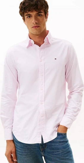Tommy Hilfiger Ανδρικό Πουκάμισο Βαμβακερό Ριγέ Μακρυμάνικο Κανονική ...