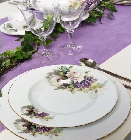 English Bouquet Σετ Πιάτα Φαγητού Πορσελάνης Διαφανή Μωβ 72τμχ ...