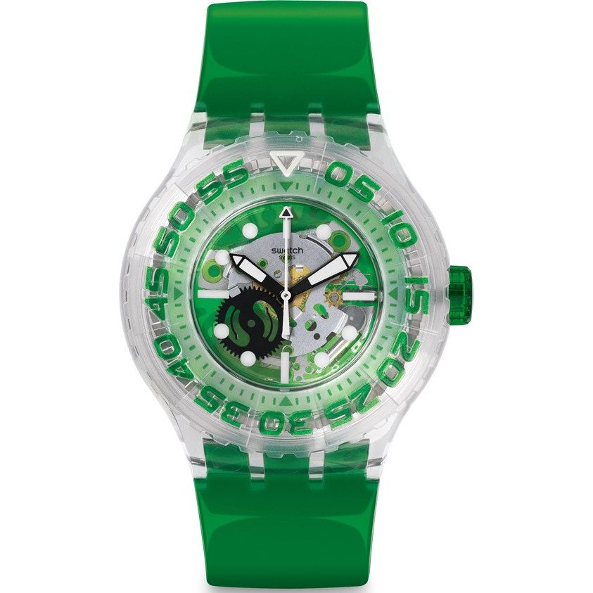 Swatch Min-Tini Ανδρικό Ρολόι με Πράσινο Καουτσούκ Λουράκι SUUK104 ...