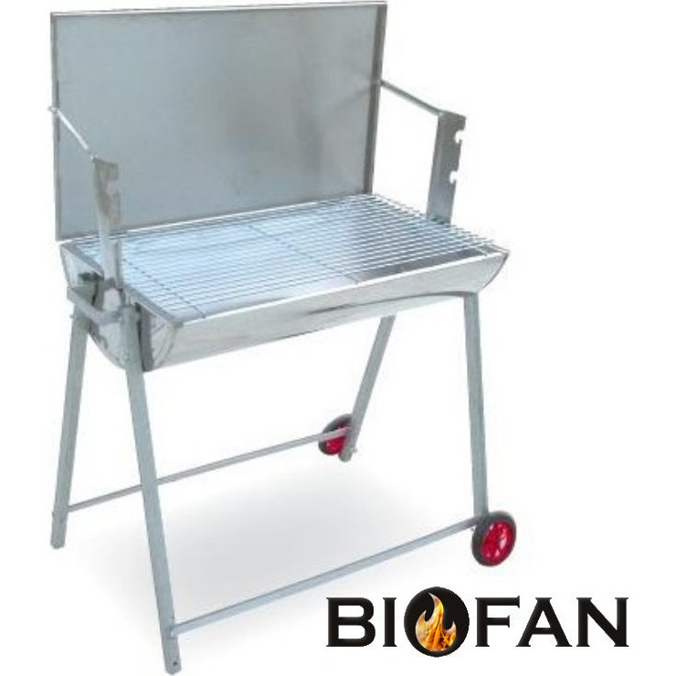 Biofan Ανοξείδωτη Ψησταριά Κάρβουνου με Καπάκι και Ρόδες Επιφάνειας ...