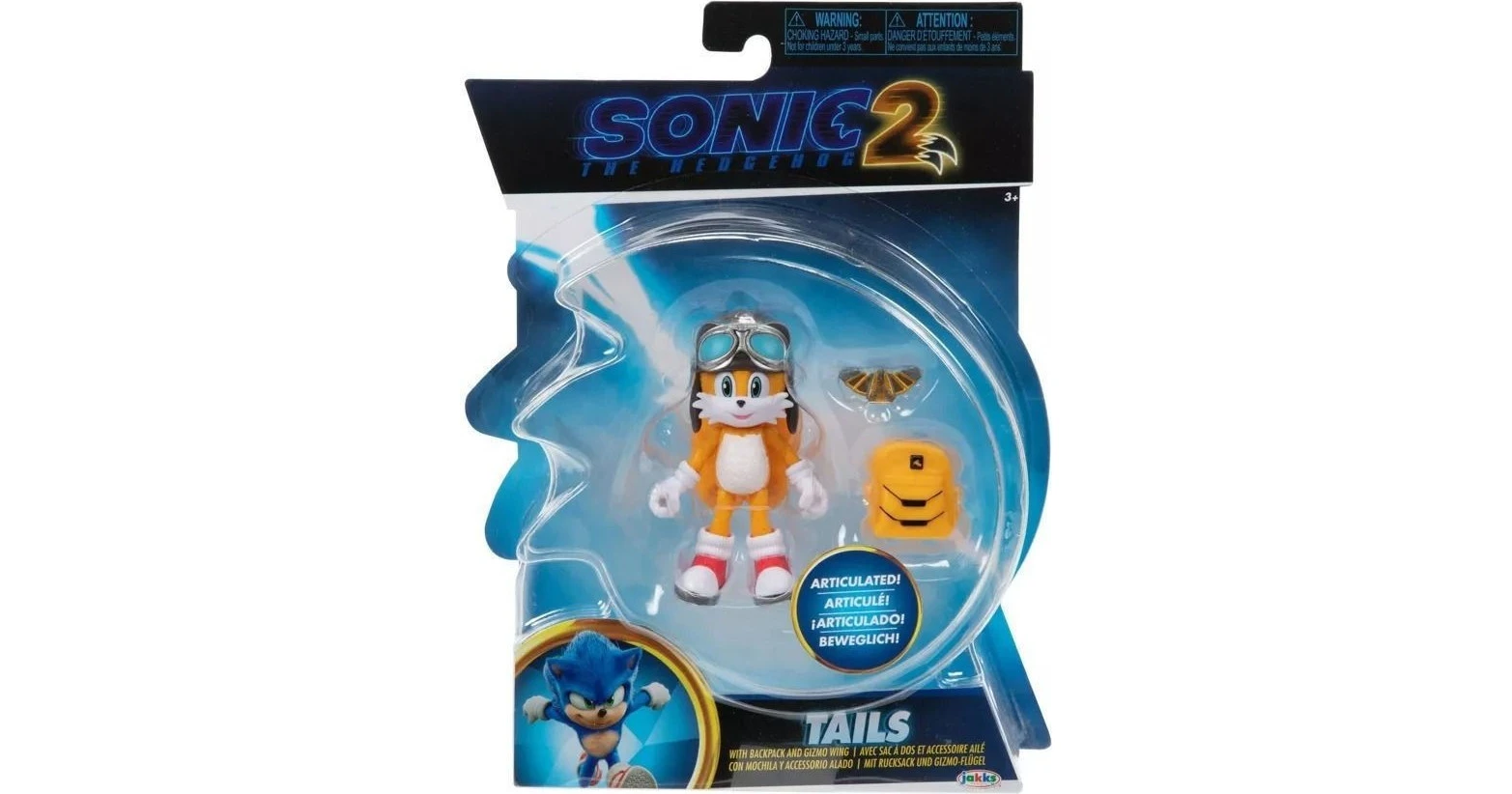 Jakks Pacific Sonic The Hedgehog 2 Movie Articulated Tails & Backpack ...