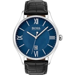 Hugo Boss Distinction Ανδρικό Ρολόι με Μαύρο Δερμάτινο Λουράκι 1513794 ...