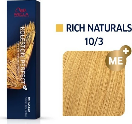 Wella Koleston Perfect Me+ Rich Naturals 10/3 Κατάξανθο Χρυσό Μόνιμη Βαφή Μαλλιών 60ml ...