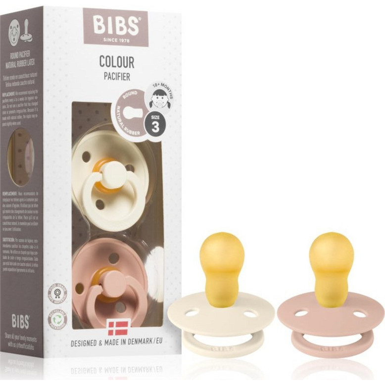 BIBS Colour Symmetrical Ορθοδοντικές Πιπίλες Καουτσούκ 18m+ Ivor Blush ...