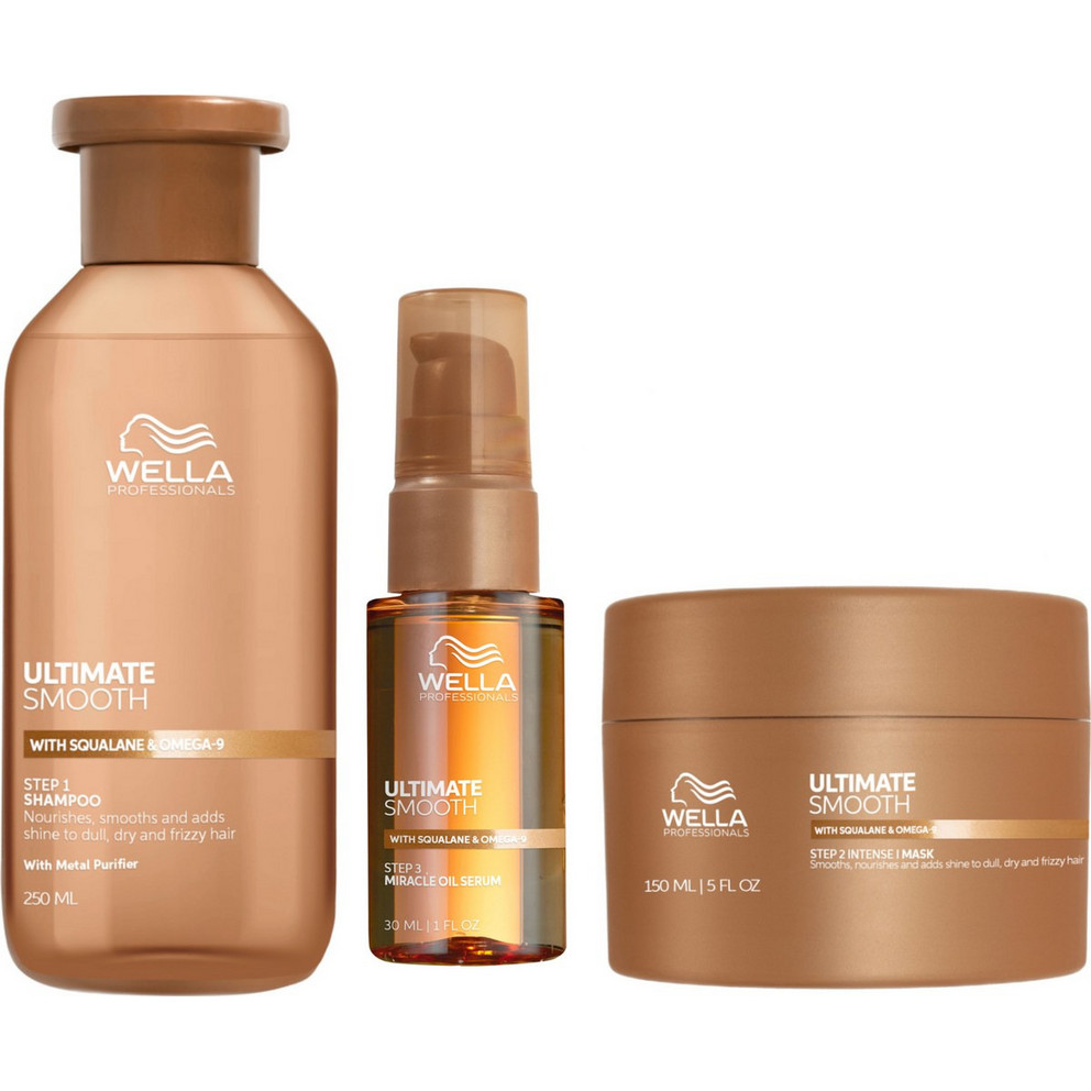 Wella Ultimate Smooth Σετ Περιποίησης Μαλλιών Serum 30ml + Μάσκα 150ml + Σαμπουάν 250ml ...