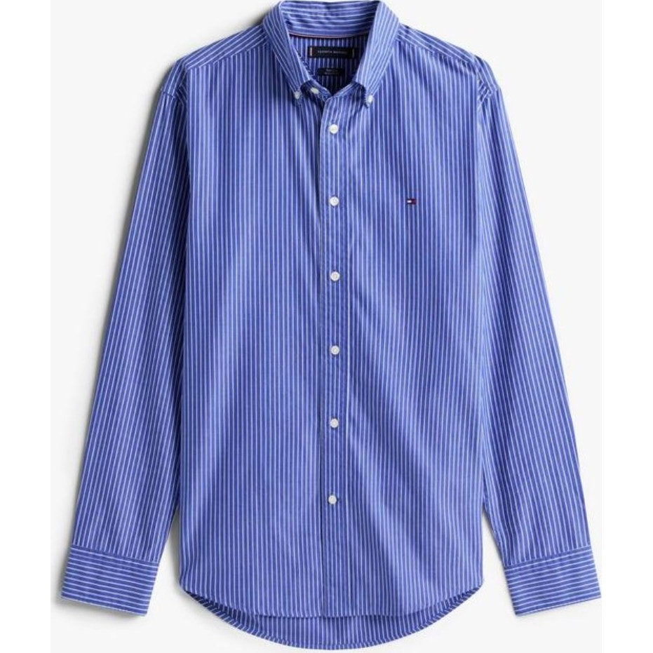 Tommy Hilfiger Ανδρικό Πουκάμισο Βαμβακερό Ριγέ Μακρυμάνικο Κανονική ...