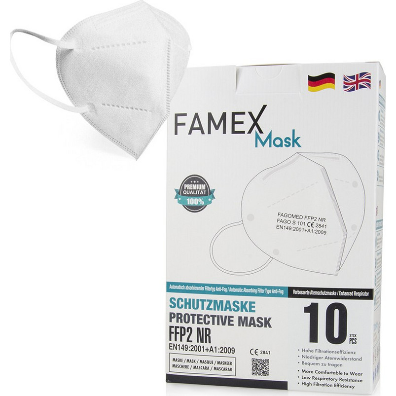 Famex FFP2 NR Particle Filtering Half Mask Λευκή 10τμχ | BestPrice.gr