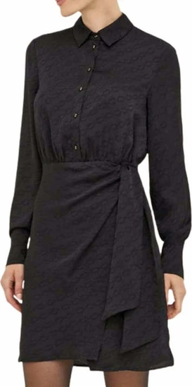 Guess Camilla Mini Φόρεμα για Γάμο / Βάπτιση Σεμιζιέ Σατέν Μαύρο ...