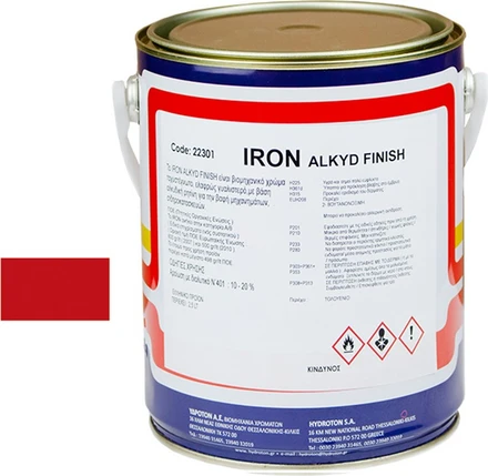 Hydroton Iron Alkyd Finish Βερνικόχρωμα Μετάλλου Κόκκινο Ral-3020 Gloss ...