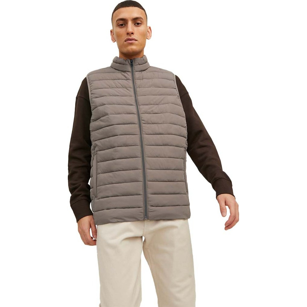 Jack & Jones Bodyer Αμάνικο Ανδρικό Μπουφάν Χειμωνιάτικο Puffer Γκρι ...