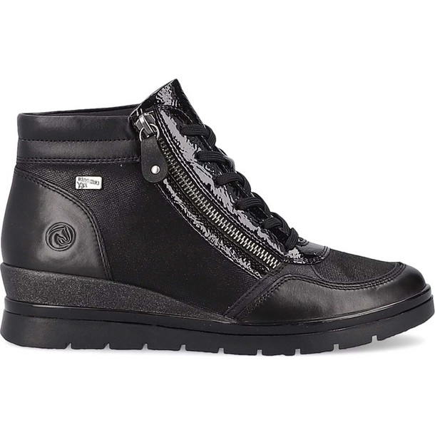 Remonte Γυναικεία Αρβυλάκια Πλατφόρμα Δερμάτινα Μαύρα R0770-01 ...