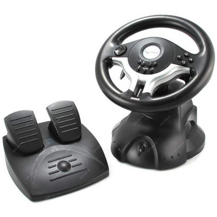 Gembird STR RaceForce Τιμονιέρα 180° με Πετάλια για PC PS3 & PS2 ...
