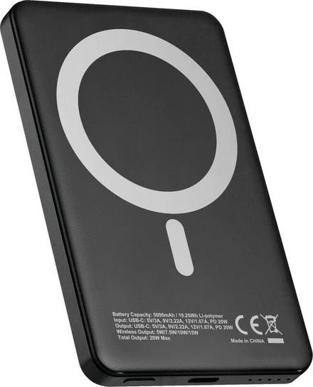 Lampa Wireless Magsafe Power Bank 5000mAh 15W με Θύρα USB-C Black ...