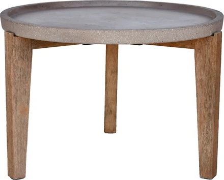 Liberta Orrin Τραπεζάκι Σαλονιού Πέτρινο με Ξύλινη Βάση Φ73xΥ48cm 04 ...