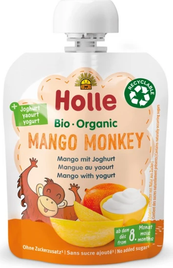 Holle Mango Monkey Βιολογικό Βρεφικό Ρόφημα Πουρές Φρούτων με Γιαούρτι ...