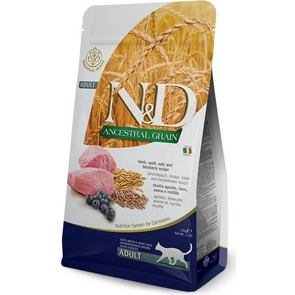 Farmina N&D Ancestral Grain Adult with Lamb, Spelt, Oats & Blueberry 1 ...