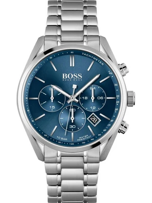 Hugo Boss Ανδρικό Ρολόι Χρονογράφος με Ασημί Μεταλλικό Μπρασελέ 1513884 ...