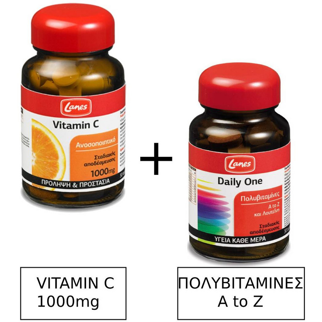 Lanes Vitamin C 1000mg 30s + Daily One 30 Ταμπλέτες | BestPrice.gr