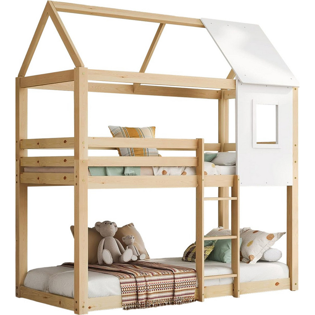 HomeMarkt Hood Παιδικό Κρεβάτι Κουκέτα Σπιτάκι Τύπου Montessori Μονό ...