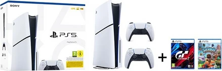 Sony PlayStation 5 Slim & 2x DualSense & Gran Turismo 7 & Sackboy ...
