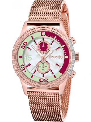 Decerto Ice Lolly Γυναικείο Ρολόι Χρονογράφος με Ασημί Μεταλλικό Μπρασελέ 1010-114 | BestPrice.gr