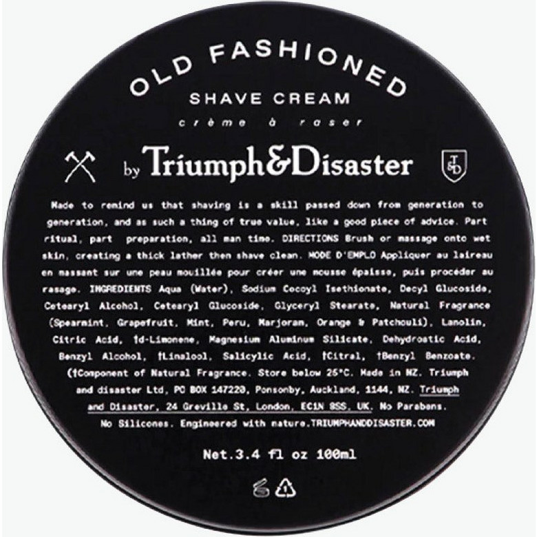 Triumph & Disaster Old Fashioned Jar Κρέμα Ξυρίσματος 100ml | BestPrice.gr