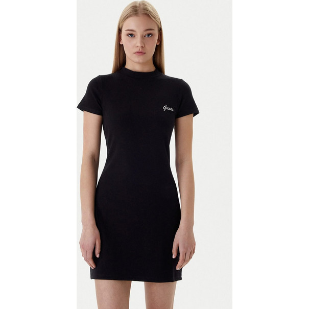 Guess Lavinia Mini Καλοκαιρινό Καθημερινό Φόρεμα Ριπ Μαύρο V6RK06K8RT2 ...