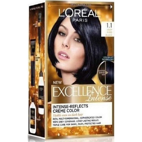 L'Oreal Paris Excellence Creme 1.1 Deep Pure Black Μόνιμη Βαφή Μαλλιών ...