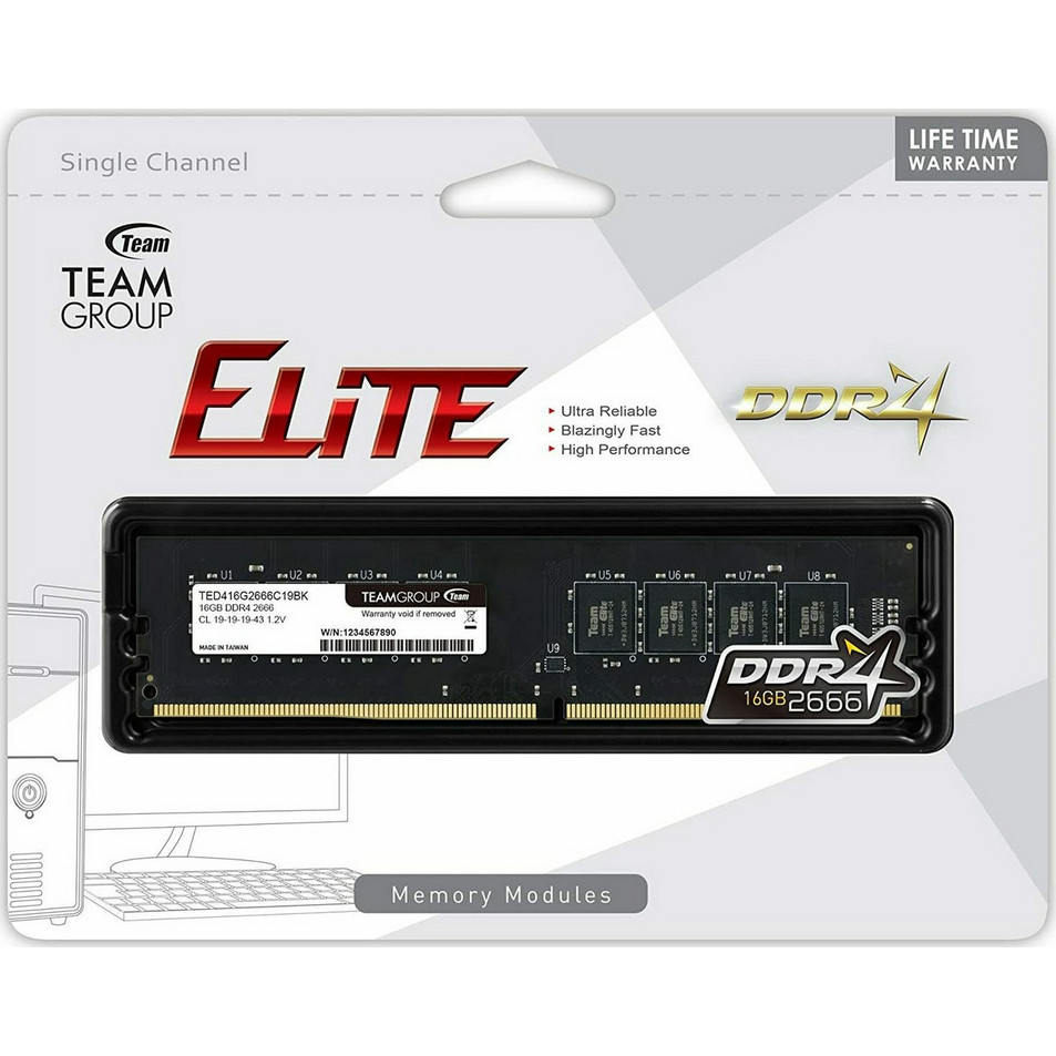 TeamGroup Elite 16GB (1X16GB) DDR4 RAM 2666MHz | BestPrice.gr