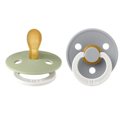 BIBS Colour Symmetrical Ορθοδοντικές Πιπίλες Καουτσούκ Νυκτός 0m+ Sage ...
