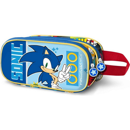 Karactermania Sonic The Hedgehog 3D Κασετίνα Βαρελάκι με 2 Θήκες Μπλε ...