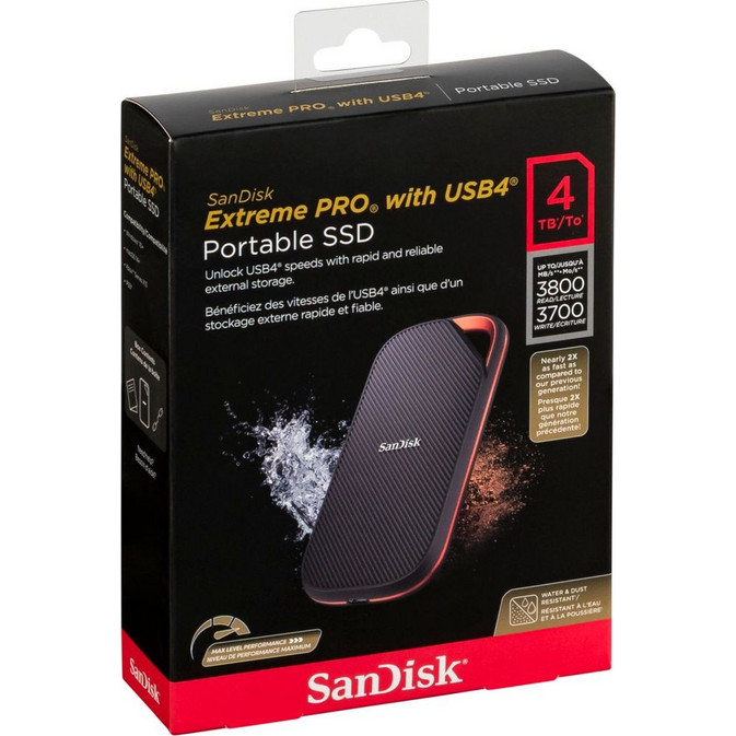 Sandisk Extreme Pro 4TB Εξωτερικός Σκληρός Δίσκος SSD M.2 USB 3.2 Black ...