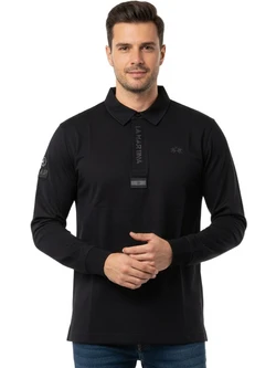 La Martina Ανδρική Μπλούζα Polo Μακρυμάνικη Πράσινη 3LMMBP300-03037 ...