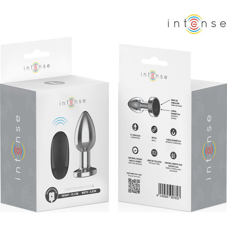 Intense Large Πρωκτική Σφήνα με Δόνηση 10cm Ασημί D-243389 | BestPrice.gr