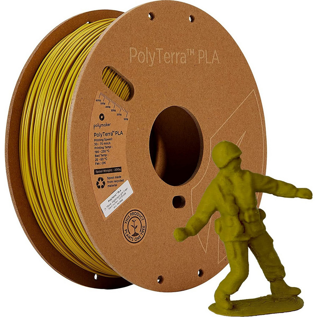 Polymaker PolyTerra PLA 1.75mm Army Light Green 1Kg | BestPrice.gr