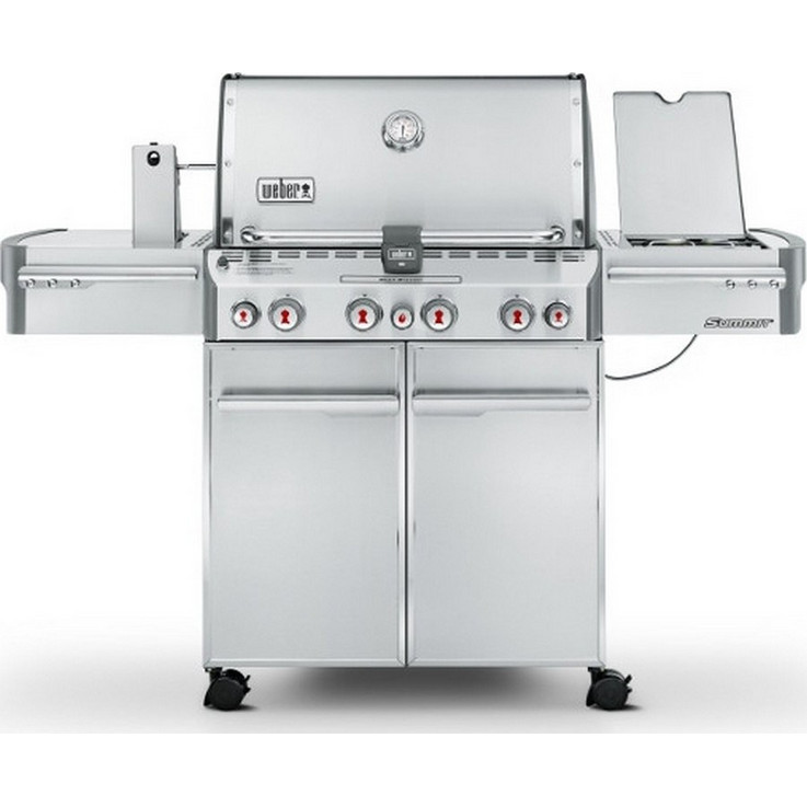 Weber Summit Silver Ψησταριά Υγραερίου με 4 Εστίες και Πλαϊνό Μάτι 14 ...