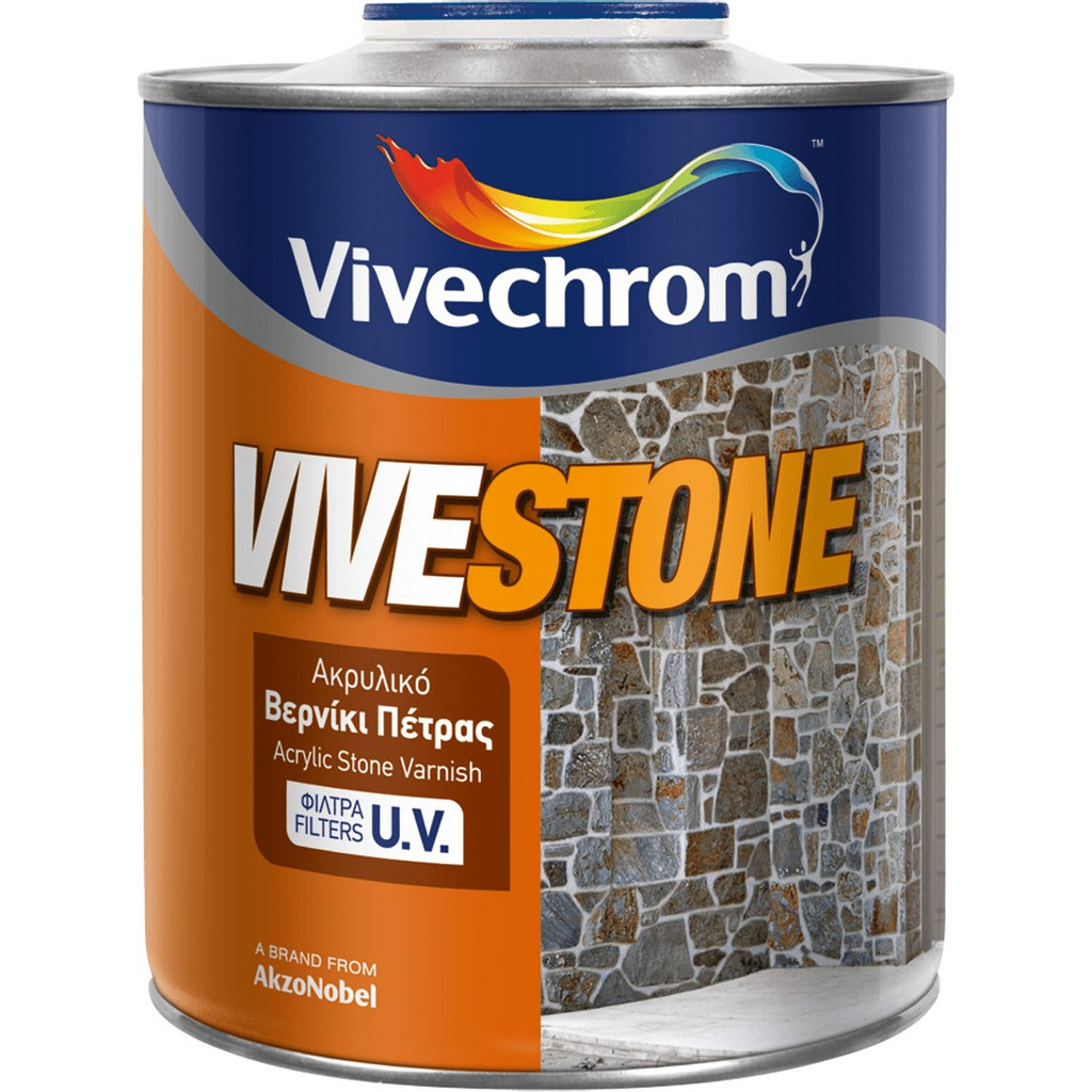 Vivechrom Vivestone Βερνίκι Επιφάνειας Πέτρας Διαλύτου Gloss 0.75lt ...