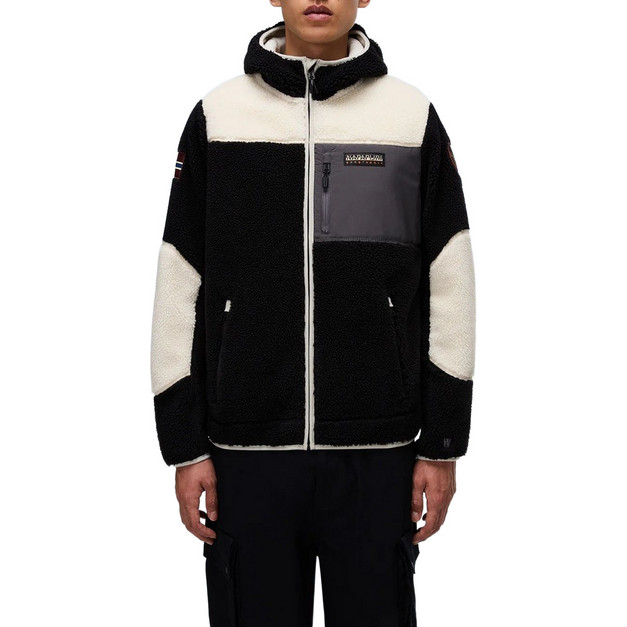 Napapijri Ανδρική Ζακέτα Fleece με Κουκούλα και Φερμουάρ NA4GNS-MA9 ...
