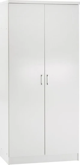 HomeMarkt Δίφυλλη Ντουλάπα Ρούχων Λευκή 80x43x181cm HM368.05 | BestPrice.gr