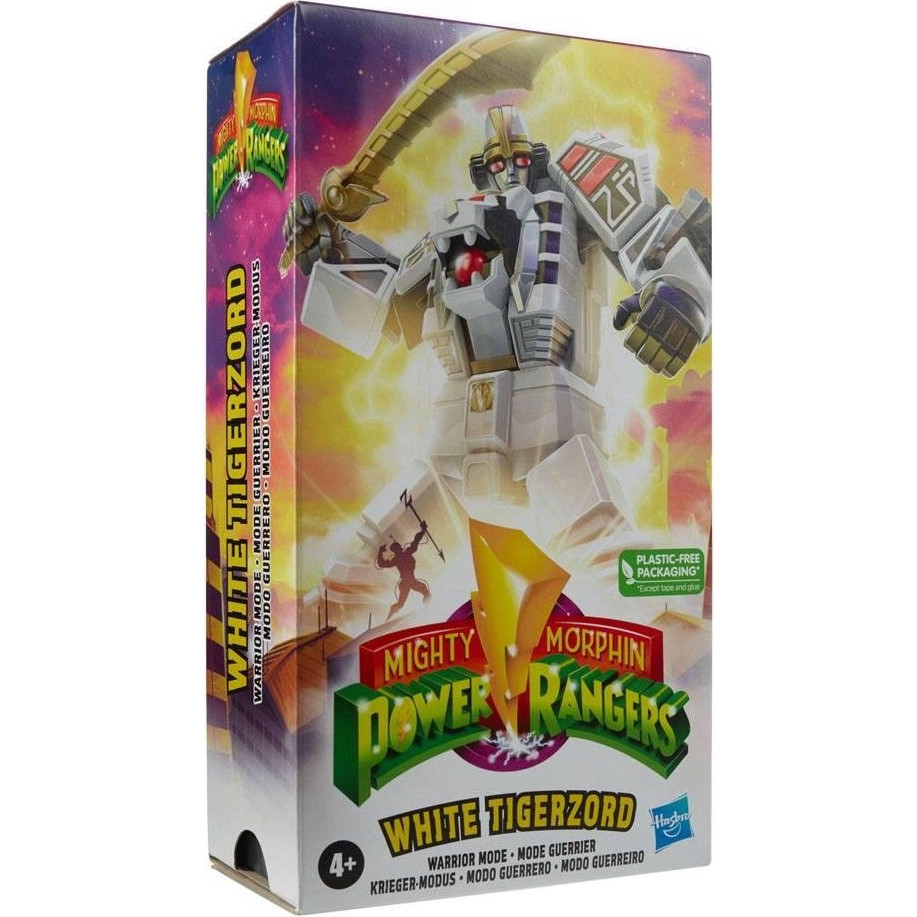 Hasbro Mighty Morphin Power Rangers Retro Style White Tigerzord Warrior ...