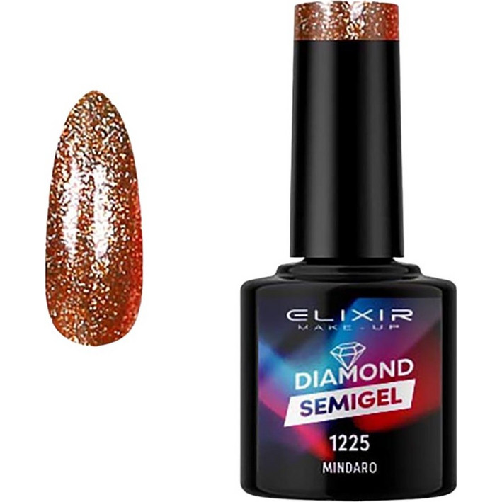 Elixir Diamond 1225 Mindaro Glitter Ημιμόνιμο Βερνίκι Νυχιών 8ml ...