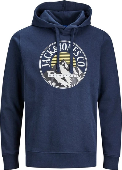 Jack & Jones Ανδρικό Φούτερ με Κουκούλα Navy Μπλε 12246472 | BestPrice.gr