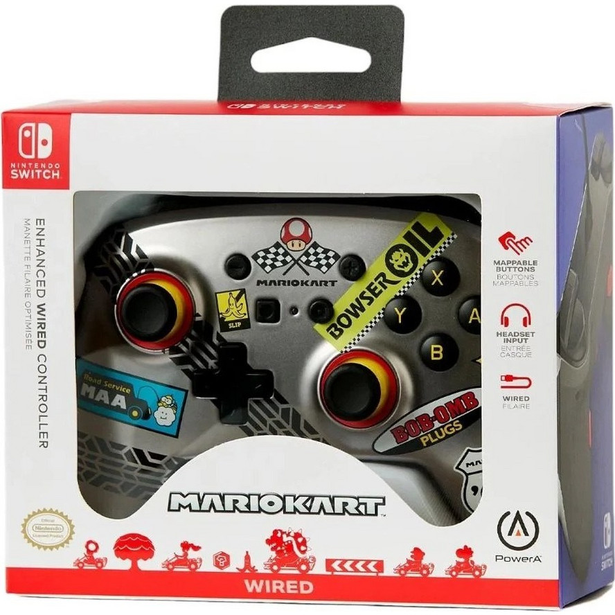 🔥 PowerA Mario Kart Racer Wired Controller PC & Switch Silver ...