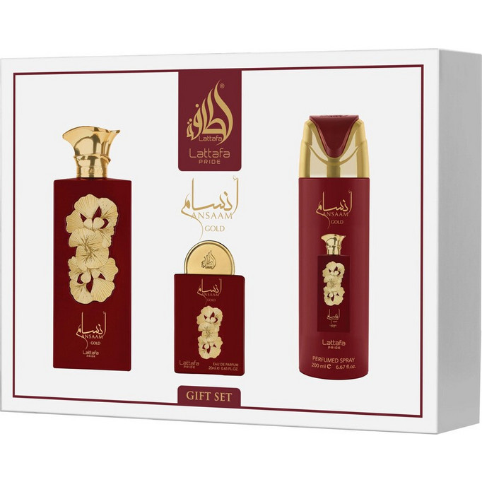 Lattafa Ansaam Gold Eau de Parfum 100ml + 20ml + Deodorant Spray 200ml ...